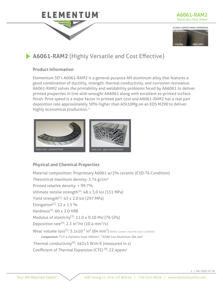 Data Sheets - Elementum 3D