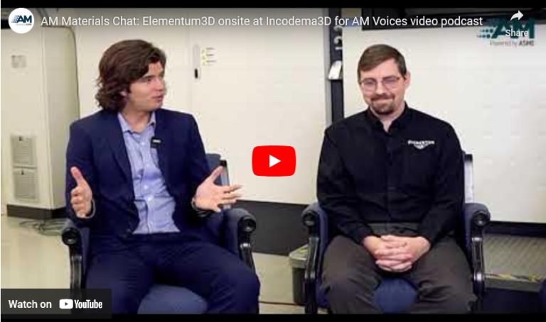 AM Materials Chat: Elementum3D onsite at Incodema3D for AM Voices video ...